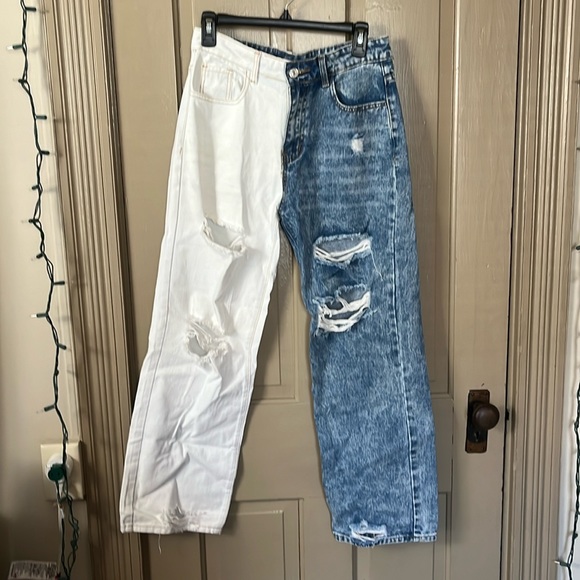 SHEIN | Jeans | Split Color Jeans | Poshmark